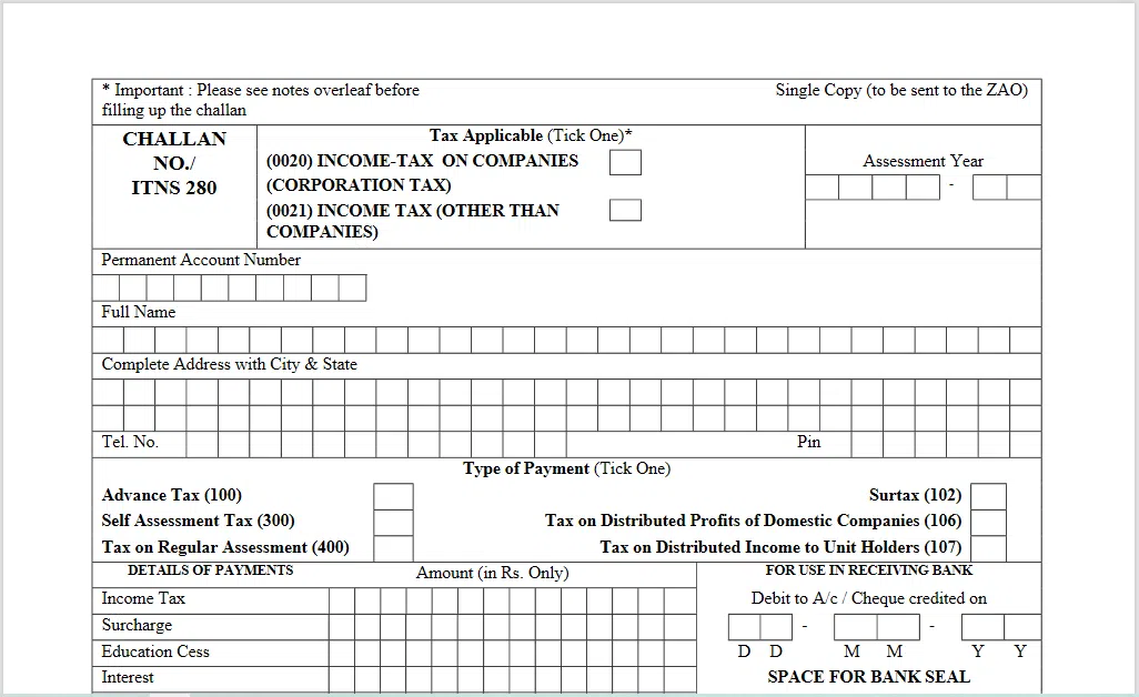 Challan 280 : How To Pay Your Income Tax Online With Challan 280